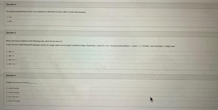 Solved Qutution 5 het +1 |lem+1 ∣=0+4+3 QuestionsThe looping | Chegg.com