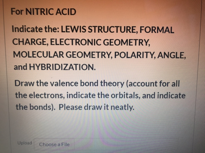 Solved For Nitric Acid Indicate The Lewis Structure Formal 2955