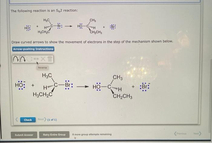Solved The following reaction is an SN2 reaction: Draw | Chegg.com