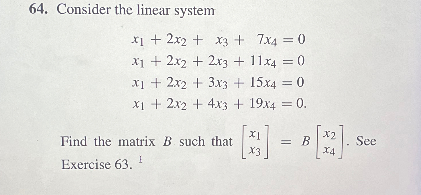 Solved Consider the linear | Chegg.com
