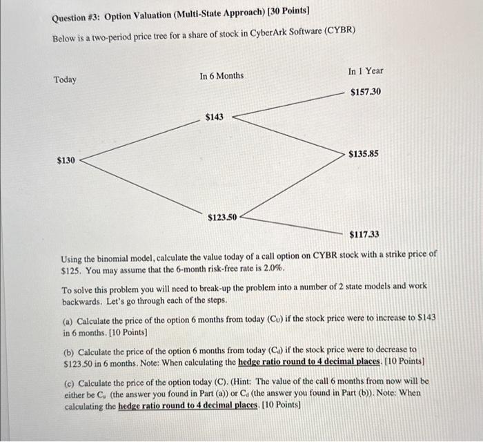 Solved Question \#3: Option Valuation (Multi-State Approach) | Chegg.com