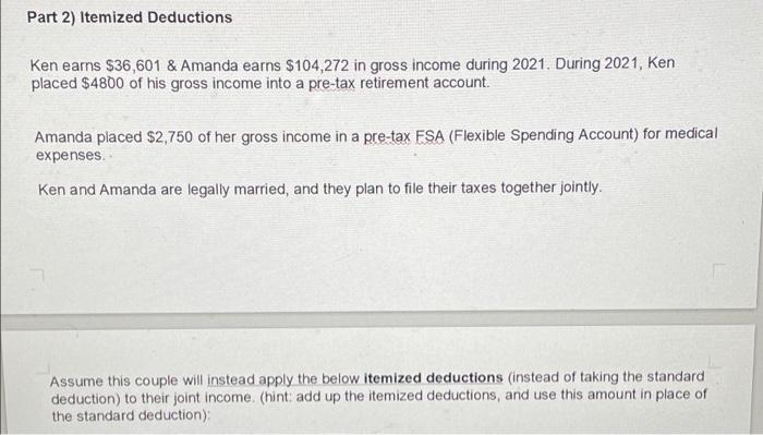 Solved Table 1. Standard Deduction categories, 2021 Filing | Chegg.com