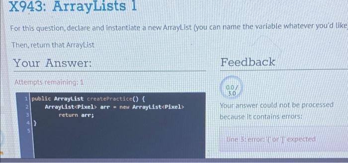 Solved X943: ArrayLists 1 For this question, declare and | Chegg.com