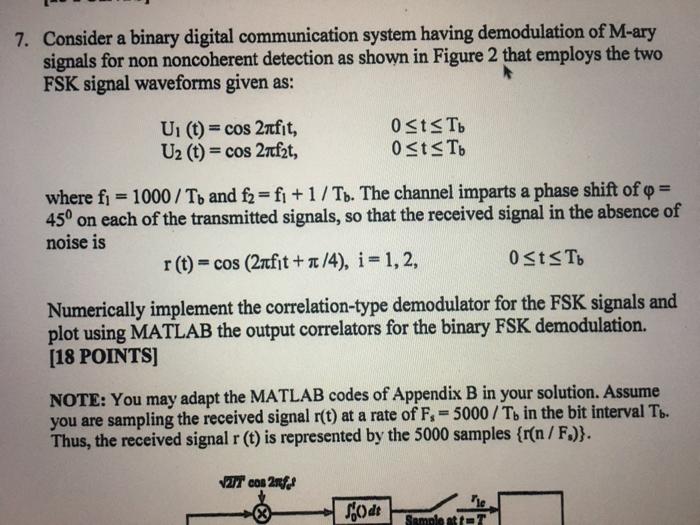 7. Consider a binary digital communication system | Chegg.com