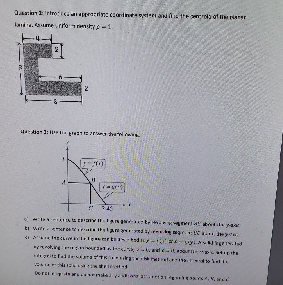 Solved Question 2: Introduce an appropriate coordinate | Chegg.com