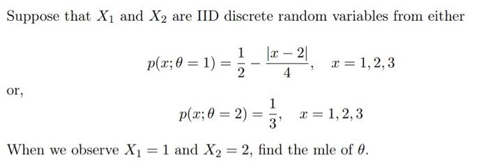 Solved Suppose that X₁ and X2 are IID discrete random | Chegg.com