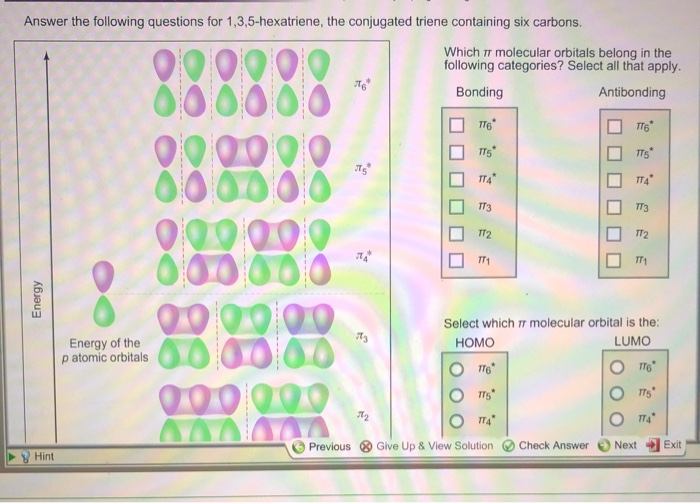 Solved Answer the following questions for 1,3,5-hexatriene, | Chegg.com