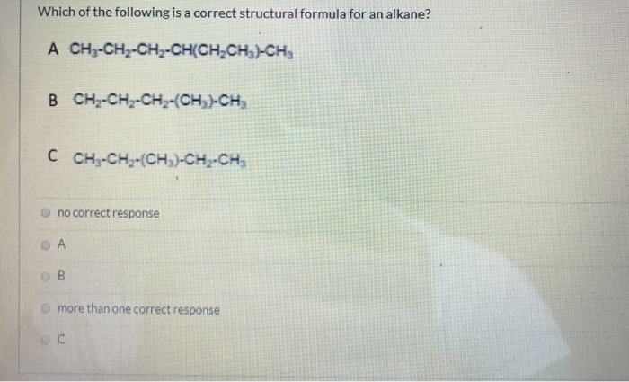 Solved Which of the following is a correct structural | Chegg.com