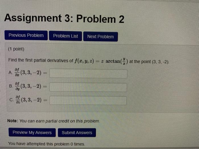 Solved Find the first partial derivatives of | Chegg.com