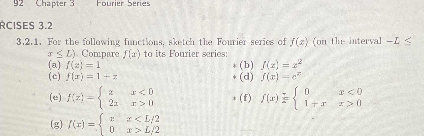 Solved C and G 3.2.1. ﻿For the following functions, sketch | Chegg.com