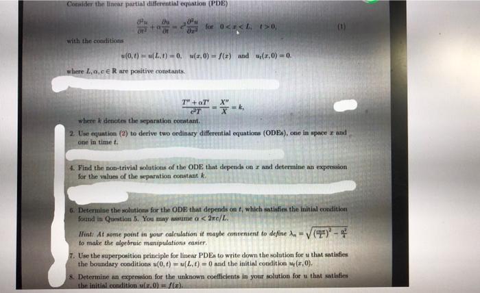 Solved Consider the linear partial differential equation | Chegg.com