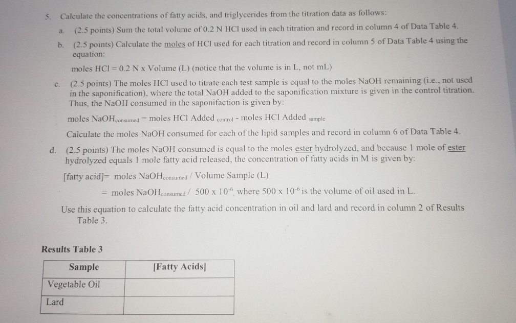 Data Table 4: Titration Results Sample Titration # of | Chegg.com