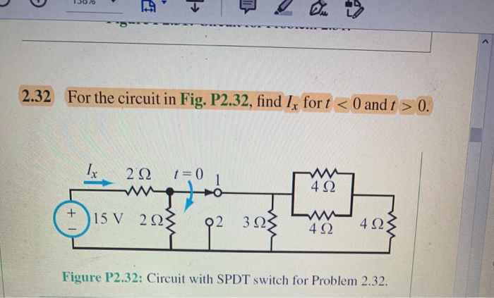 Solved 2.32 For the circuit in Fig. P2.32, find Ix for t