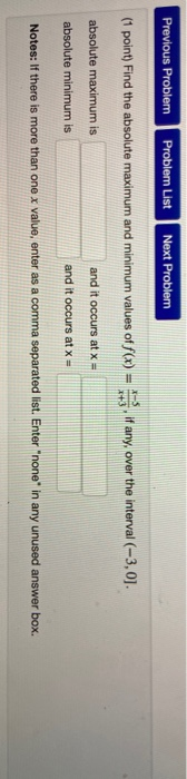 Solved Previous Problem Problem List Next Problem (1 point) | Chegg.com