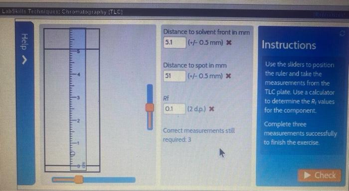 Solved Distance to solvent front in mrn (+.−0.5 mm) it | Chegg.com