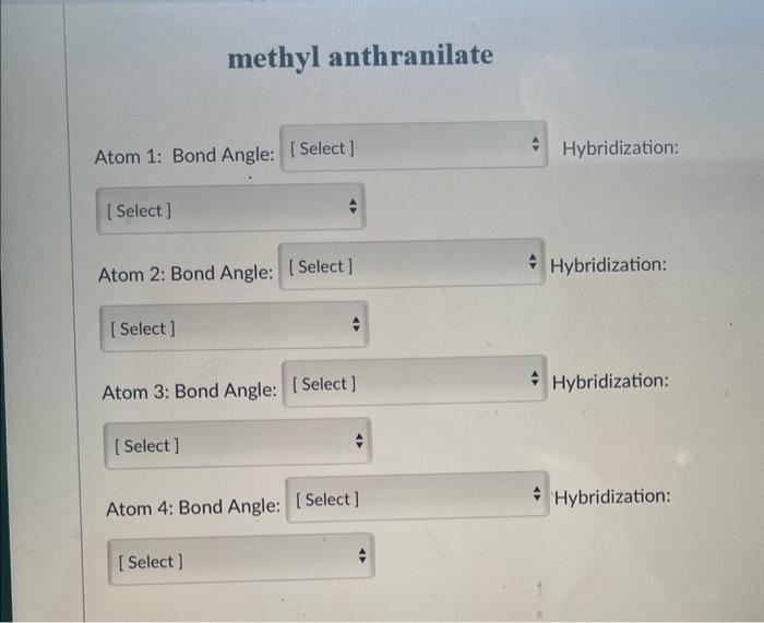 Solved Assign the hybridization and bond angles at each of | Chegg.com