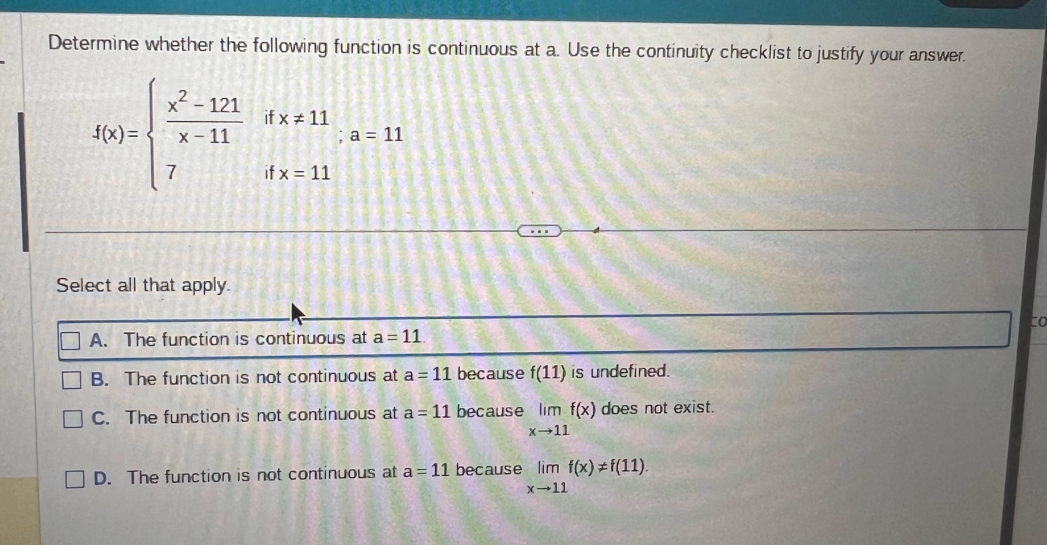 Solved Determine whether the following function is | Chegg.com
