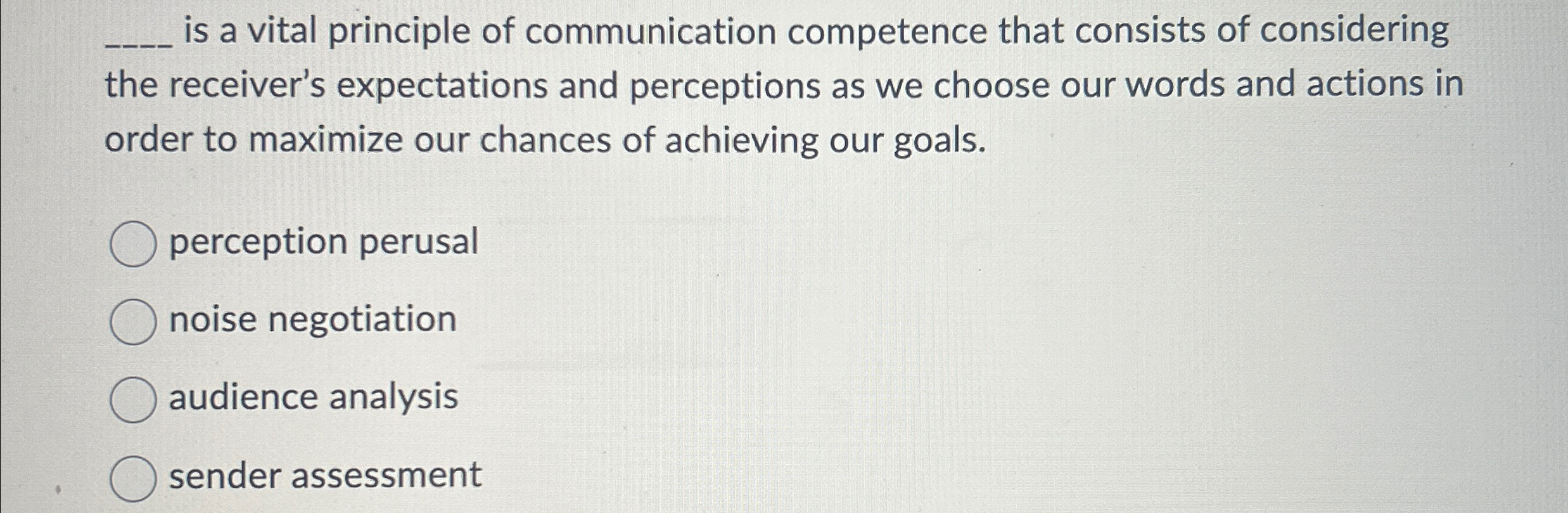 Solved q, ﻿is a vital principle of communication competence | Chegg.com
