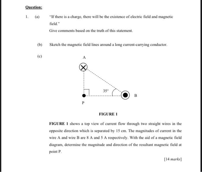 Solved Question: 1. (a) "If there is a charge, there will be | Chegg.com