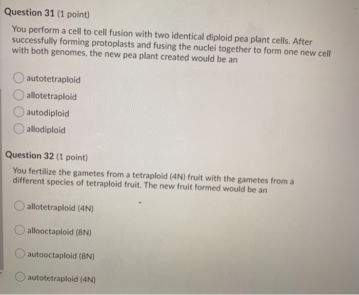 Solved Question 31 (1 point) You perform a cell to cell | Chegg.com