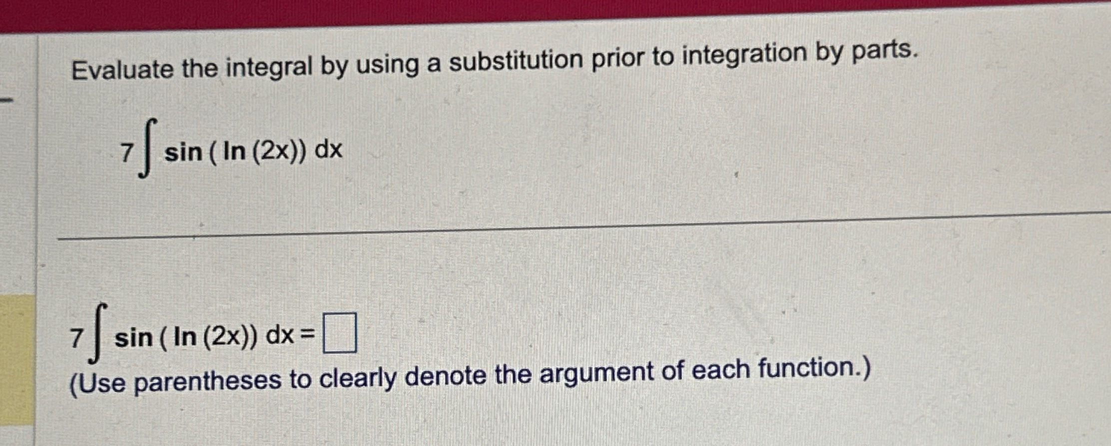 Solved Evaluate the integral by using a substitution prior | Chegg.com