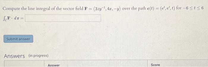 Solved Compute the line integral of the vector field | Chegg.com