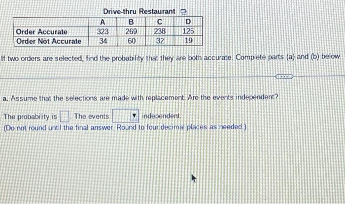 Solved If two orders are selected, find the probability that | Chegg.com