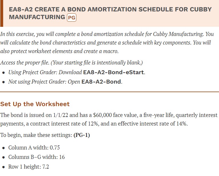 Solved In this exercise, you will complete a bond | Chegg.com