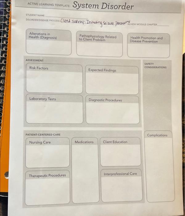 Solved active learning template: System Disorder STUDENT | Chegg.com
