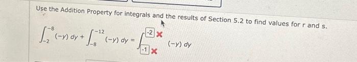 Solved Use the Addition Property for integrals and the | Chegg.com