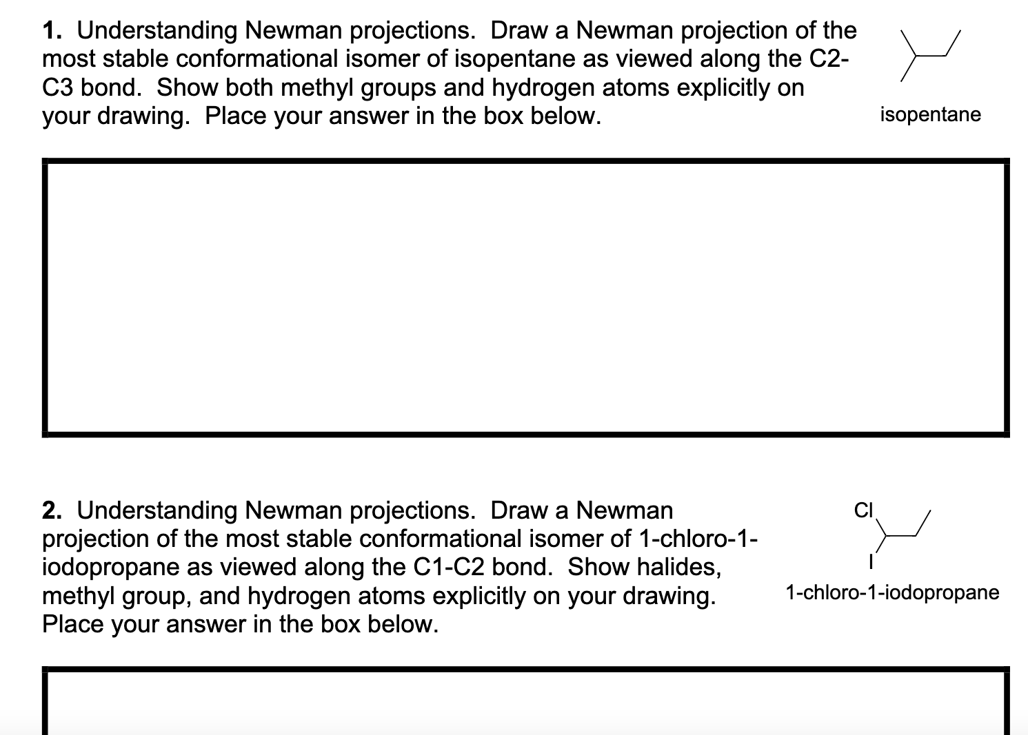 Solved 1. ﻿Understanding Newman projections. Draw a Newman | Chegg.com