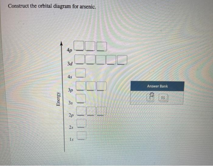 Solved Construct the orbital diagram for arsenic. 4p 3d 4s | Chegg.com