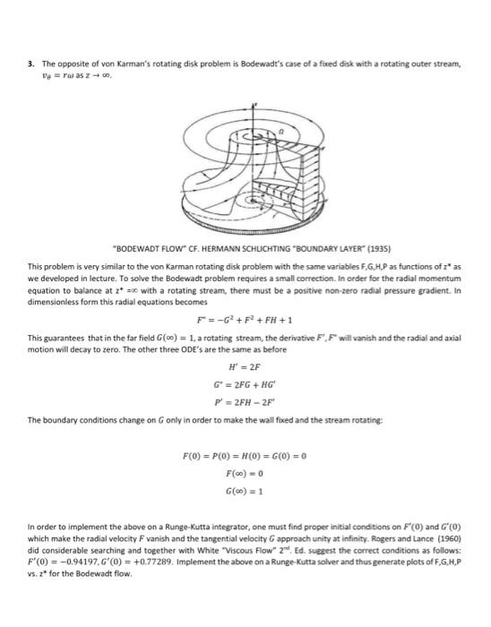 Solved 3. The opposite of von Karman's rotating disk problem | Chegg.com