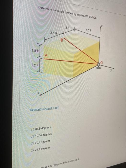 Solved Determine the angle formed by cables AO ond 08. 2H | Chegg.com