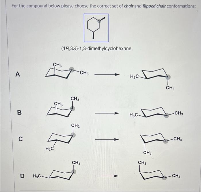Solved For the compound below please choose the correct set | Chegg.com