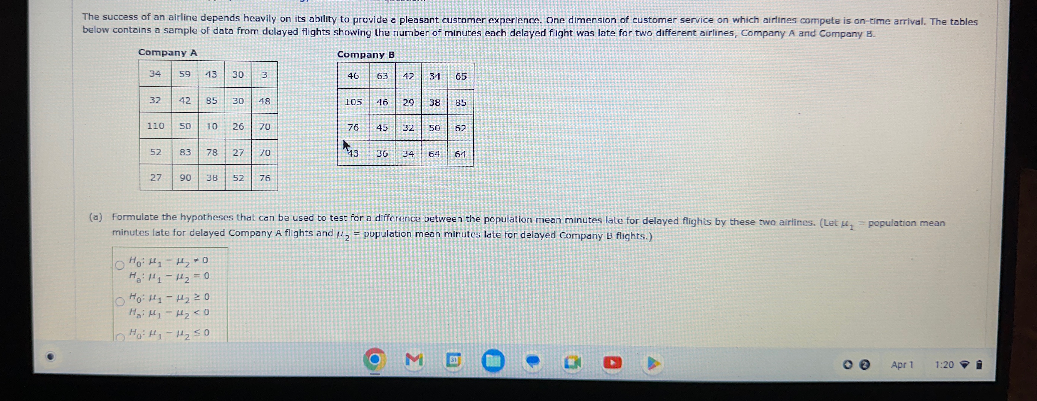 Solved below contains a sample of data from delayed flights | Chegg.com