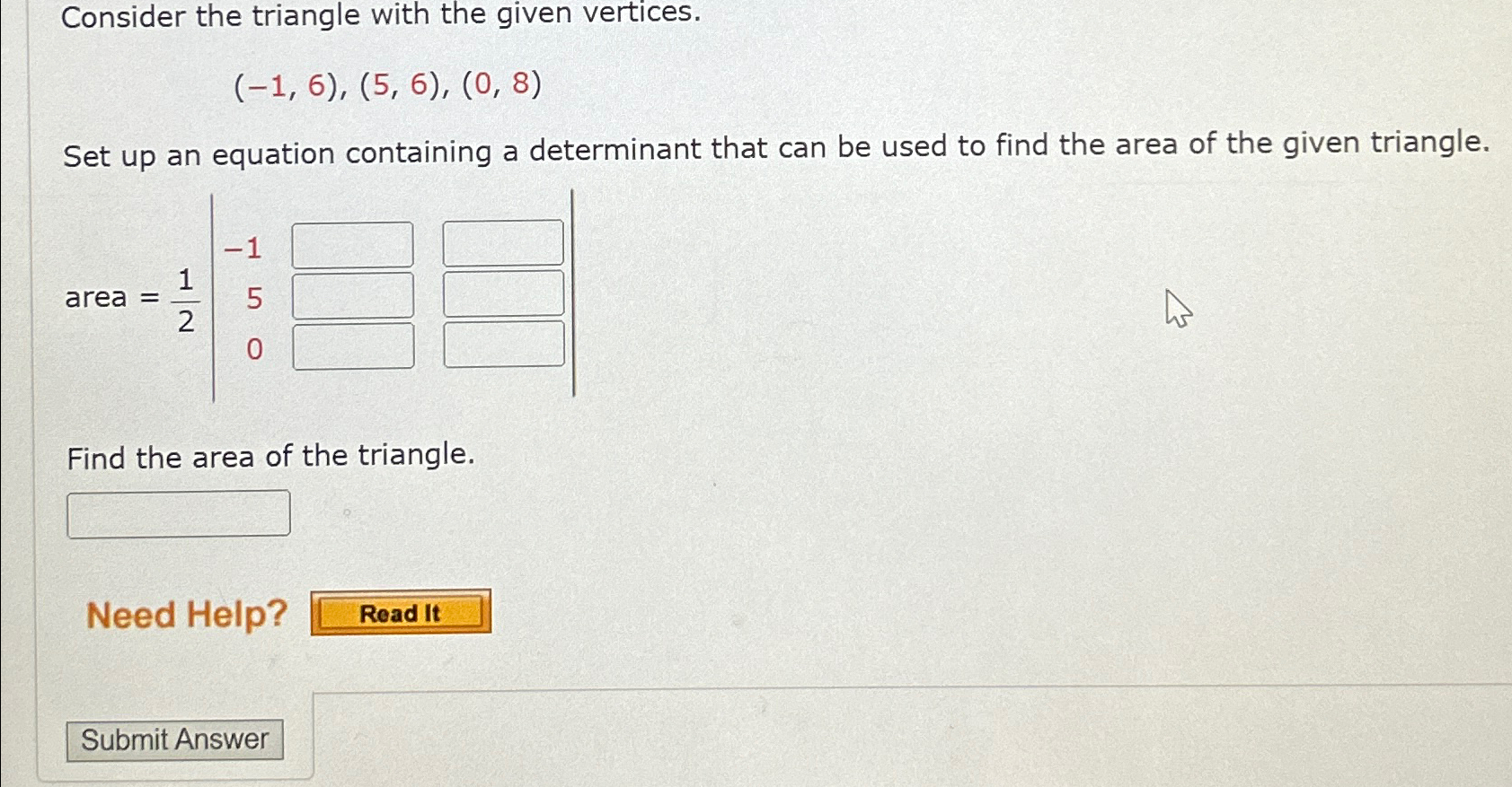 Solved Consider the triangle with the given | Chegg.com