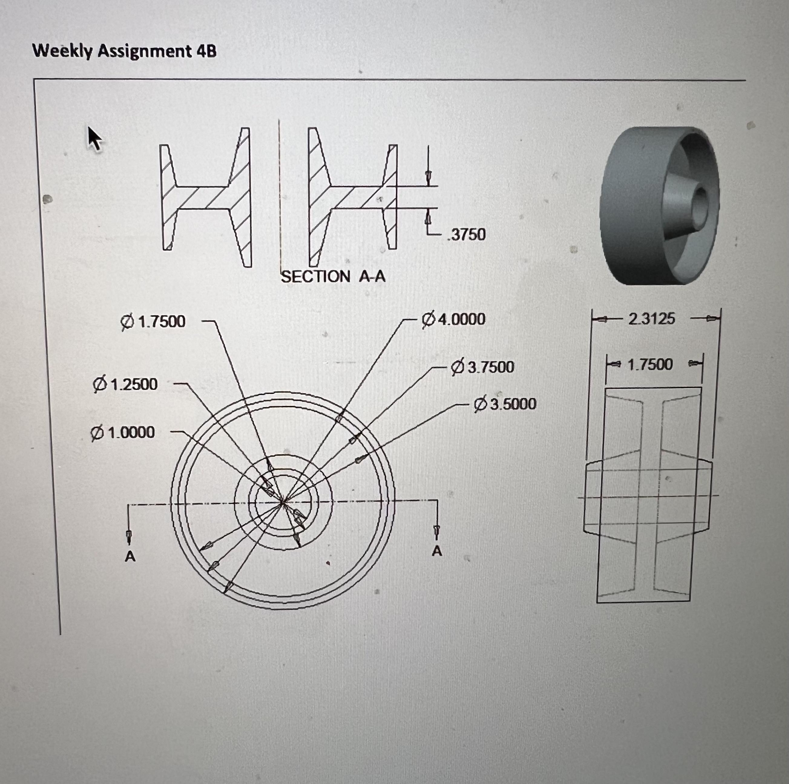 Solved make this using solidworks and show all steps to get | Chegg.com