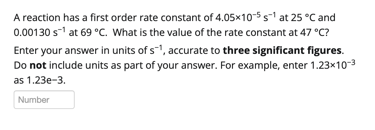 Solved A Reaction Has A First Order Rate Constant Of