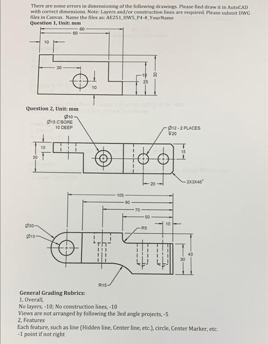 Solved There are some errors in dimensioning of the | Chegg.com