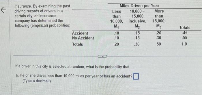 Solved Insurance. By examining the pas driving records of | Chegg.com