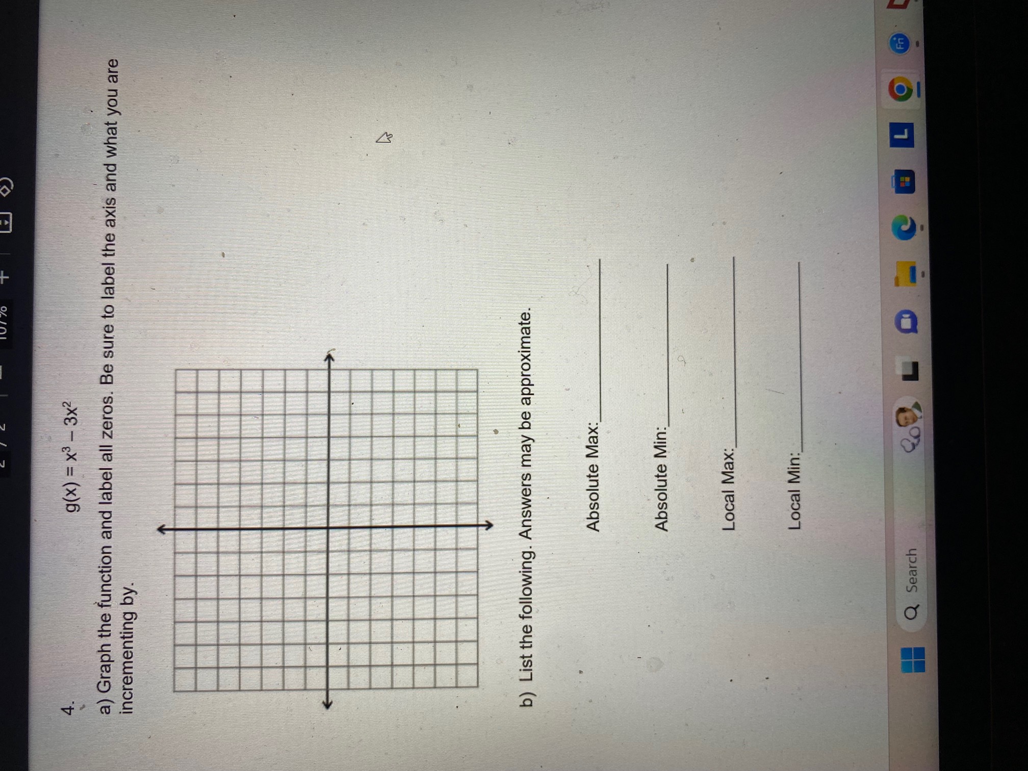 Solved g(x)=x3-3x2a) ﻿Graph the function and label all | Chegg.com