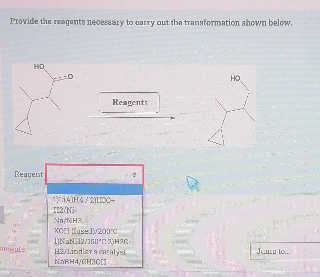 Solved Provide the reagents necessary to carry out the | Chegg.com