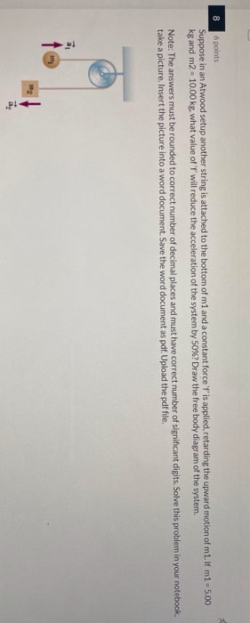 Solved 8 6 points Suppose in an Atwood setup another string | Chegg.com