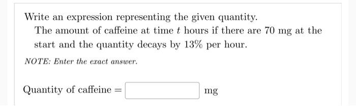 Solved Write an expression representing the given quantity. | Chegg.com