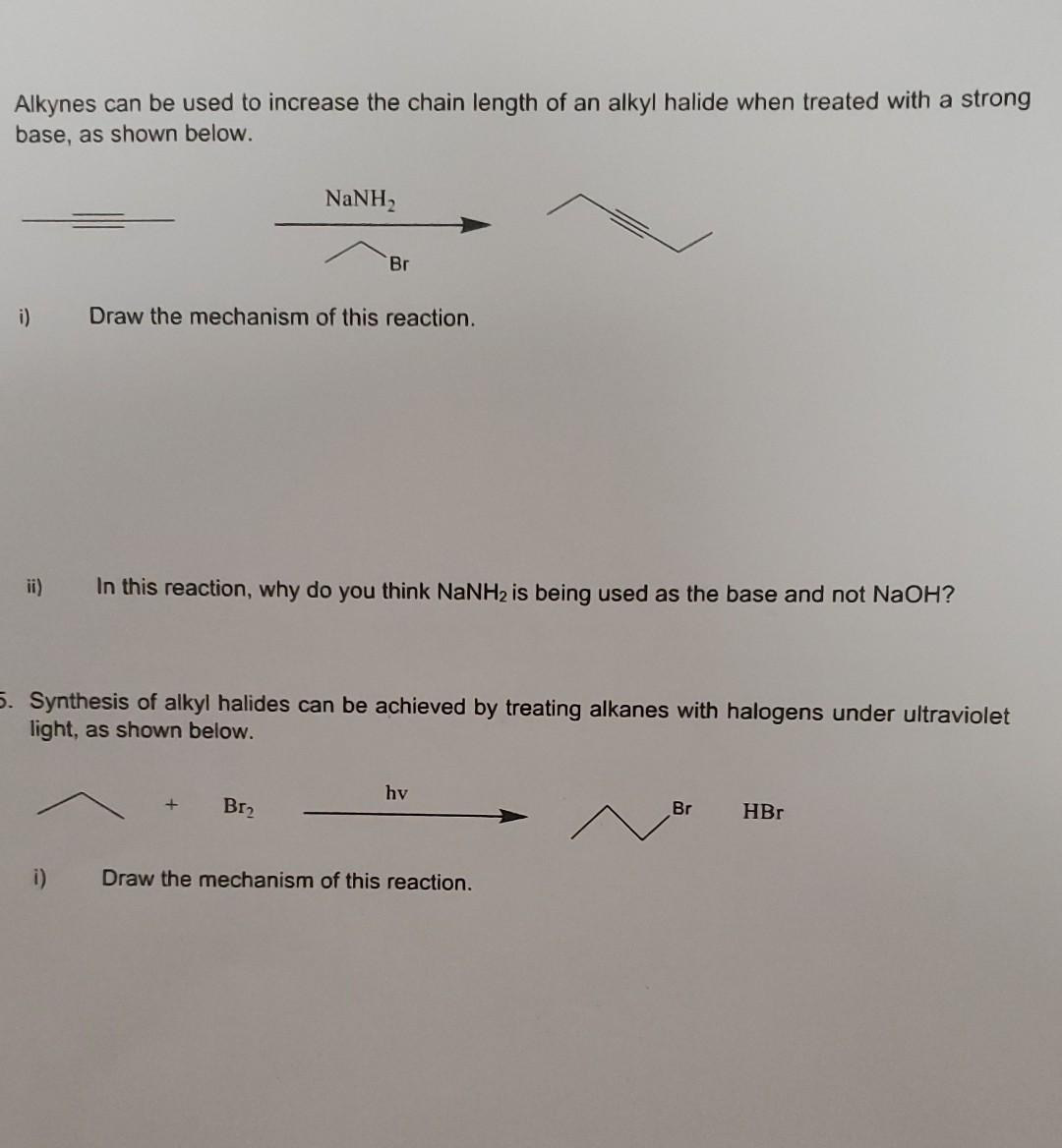 Solved Alkynes can be used to increase the chain length of | Chegg.com