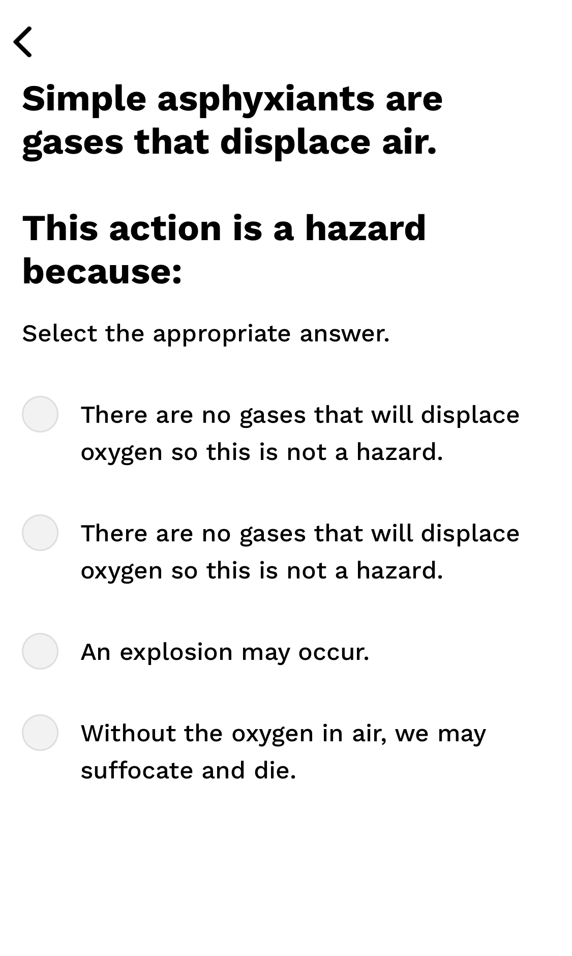 Solved Simple asphyxiants are gases that displace air.This | Chegg.com