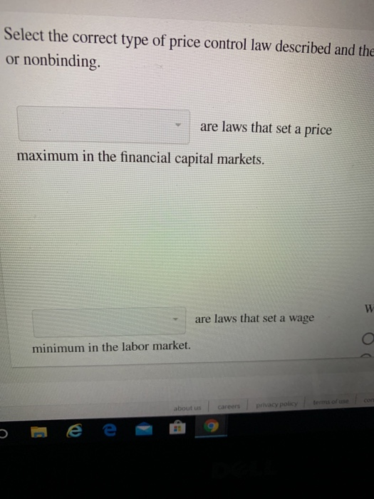 Solved Select the correct type of price control law | Chegg.com