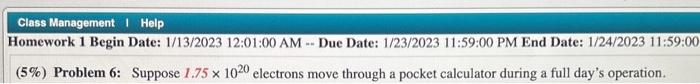 Solved Class Management I Help Homework 1 Begin Date: | Chegg.com