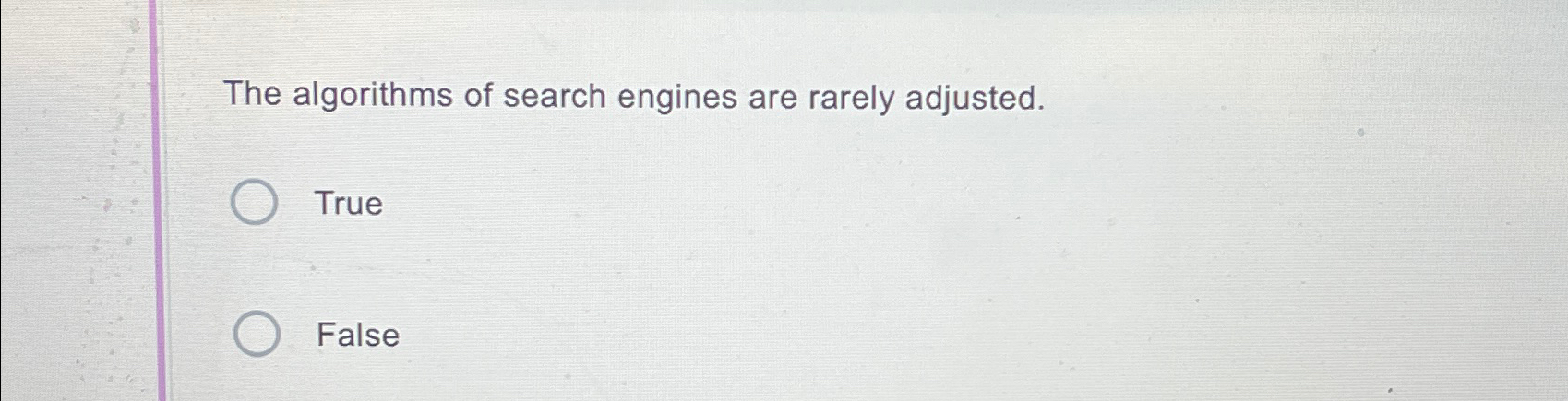 Solved The algorithms of search engines are rarely | Chegg.com